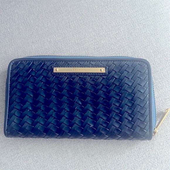 Brahmin | Bags | Brahmin Zip Wallet Navy Blue | Poshmark